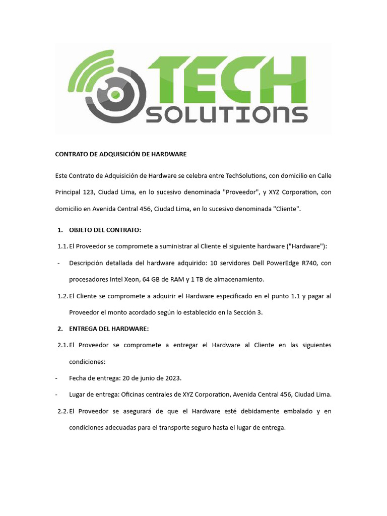 Contrato de Informatico | PDF | Hardware de la computadora | Ciencias ...