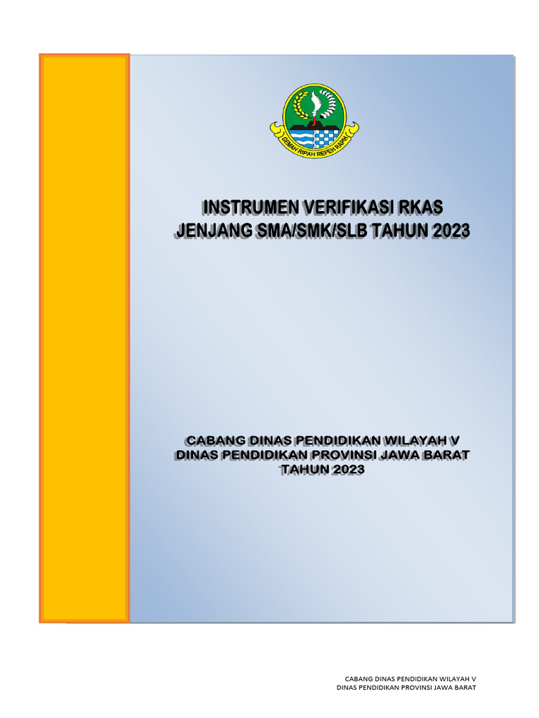 Fix - Instrumen Verifikasi Dokumen RKAS SMA 2023 | PDF