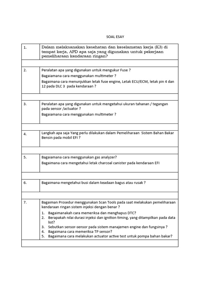 Soal Esay | PDF