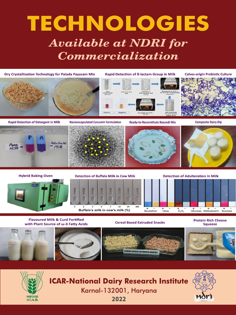 NDRI Technology Booklet 21 2022 | PDF | Yogurt | Milk