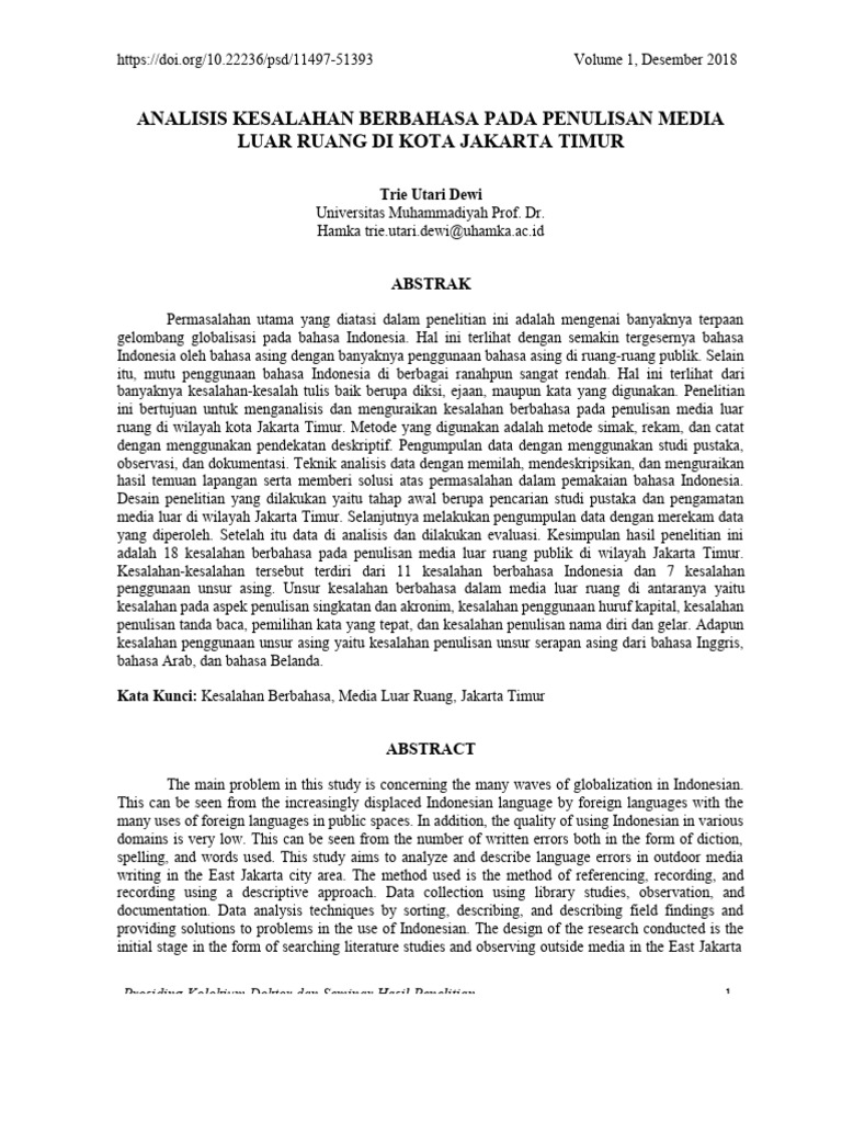 Analisis Kesalahan Berbahasa Pada-05042022 | PDF