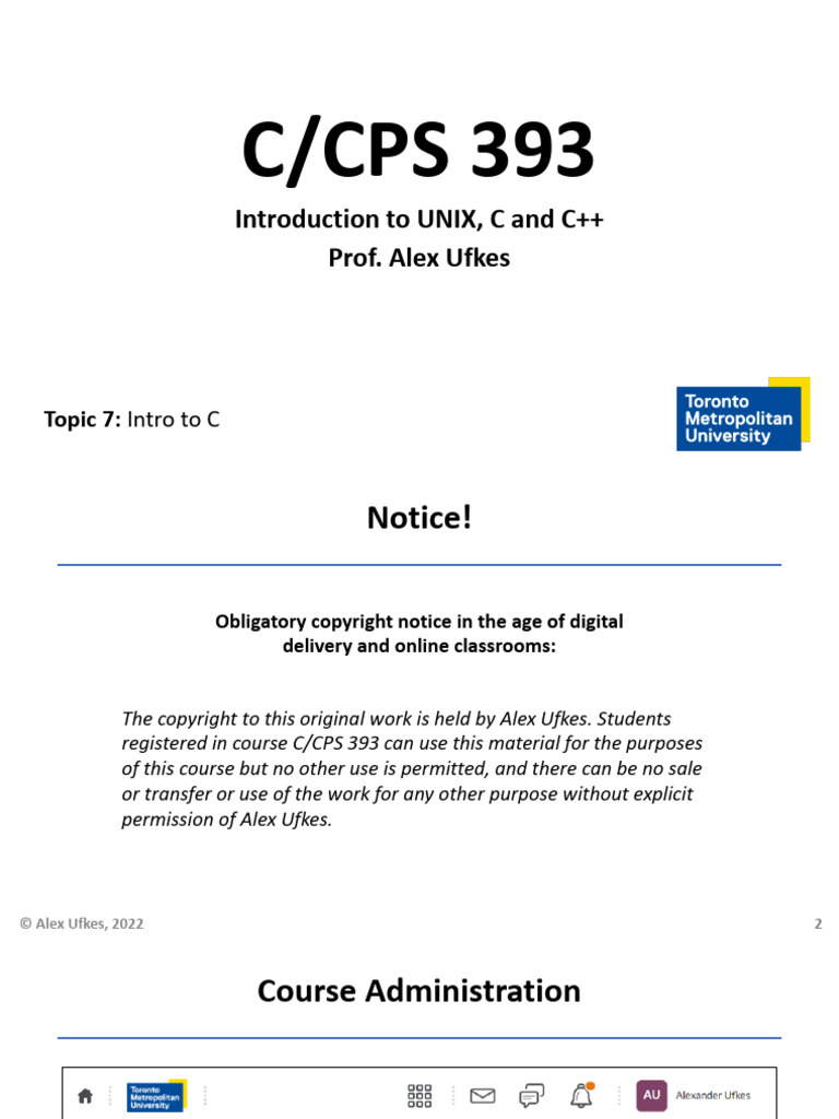 7 CPS393 IntroC | PDF | Integer (Computer Science) | Control Flow