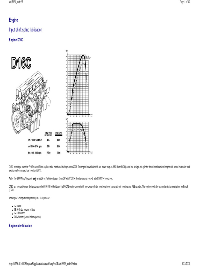 Engine D16 C2 Pdf Turbocharger Piston