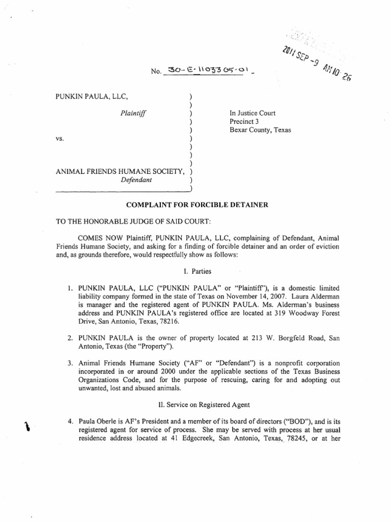 Animal Friends Humane Society Complaint, Affidavits and Exhibits | PDF ...