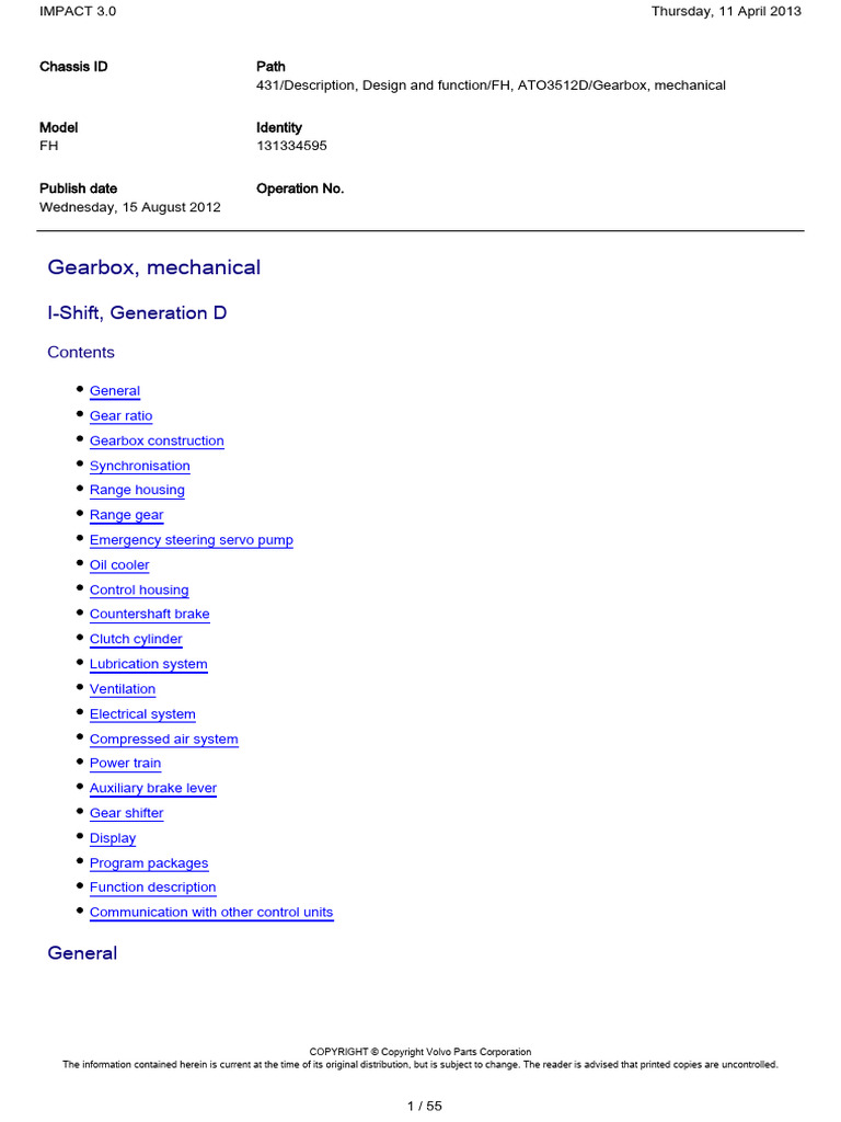 Gearbox, Mechanical - I Shift Generation D | PDF | Manual Transmission ...