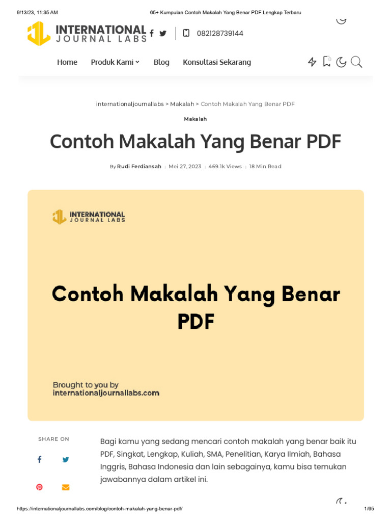 65+ Kumpulan Contoh Makalah Yang Benar PDF Lengkap Terbaru | PDF ...