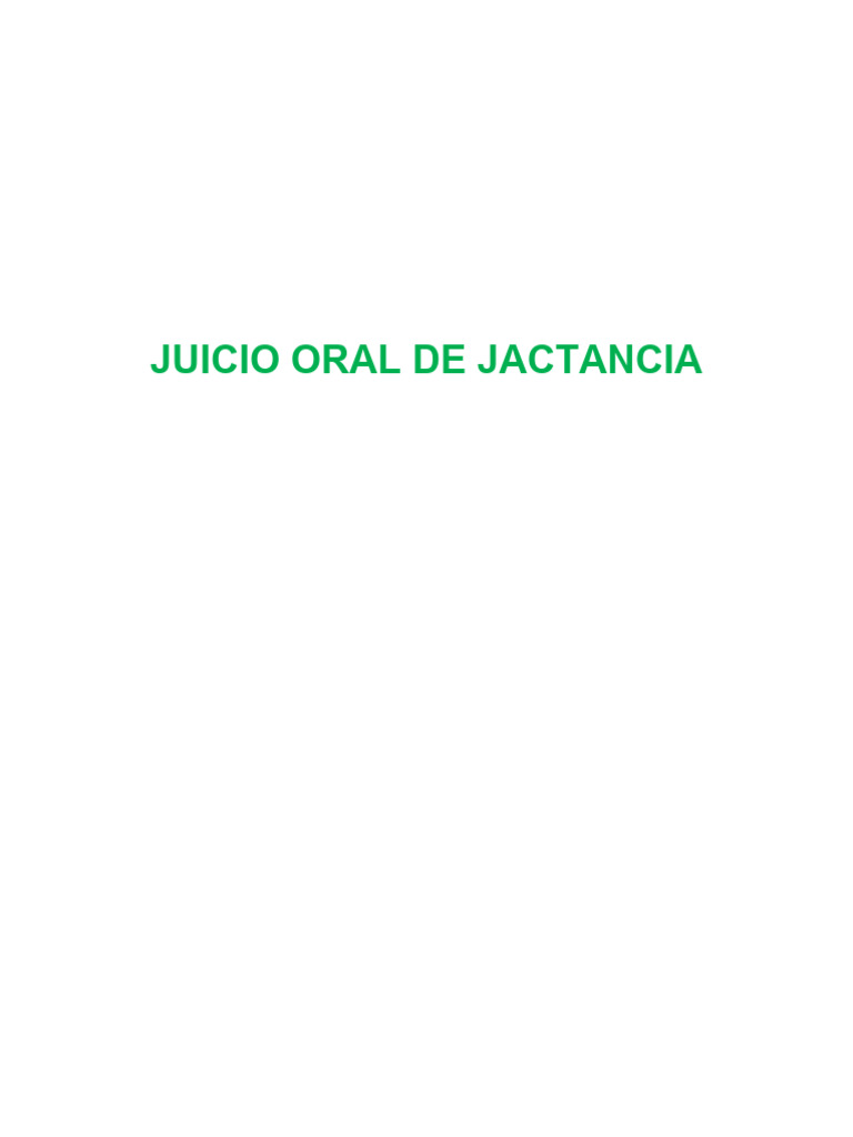 Juicio Oral de Jactancia | Descargar gratis PDF | Demanda judicial ...