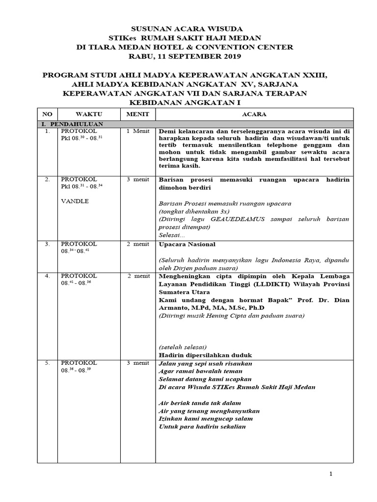 Draft Acara Wisuda | PDF