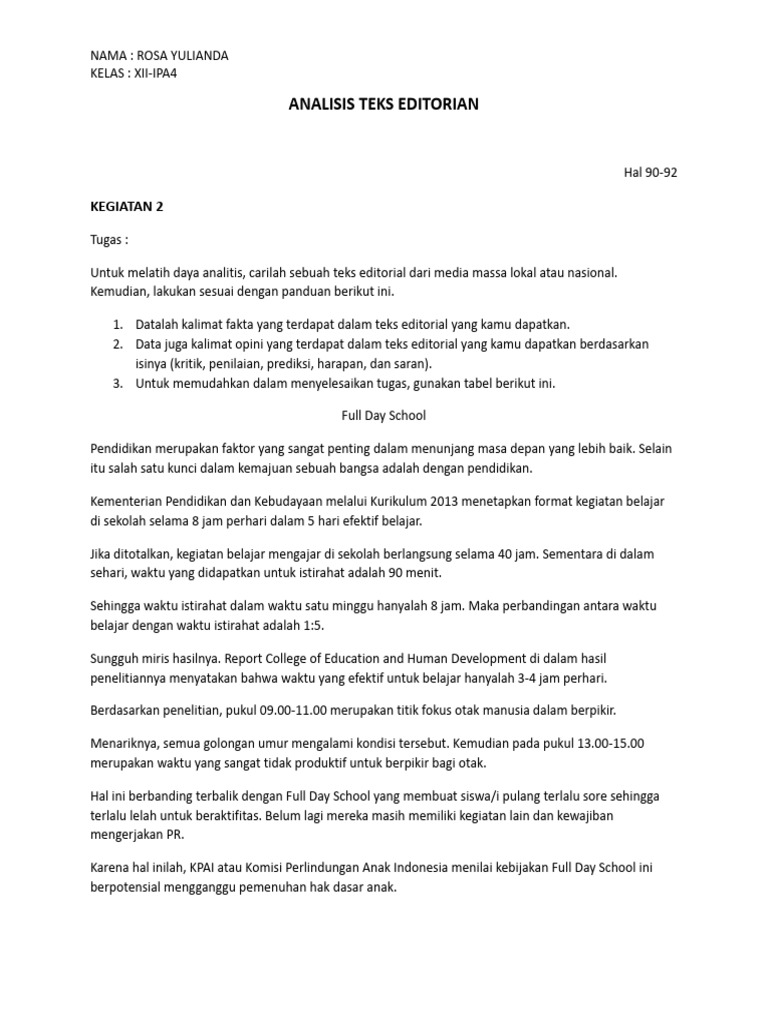 Analisis Teks Editorian | PDF