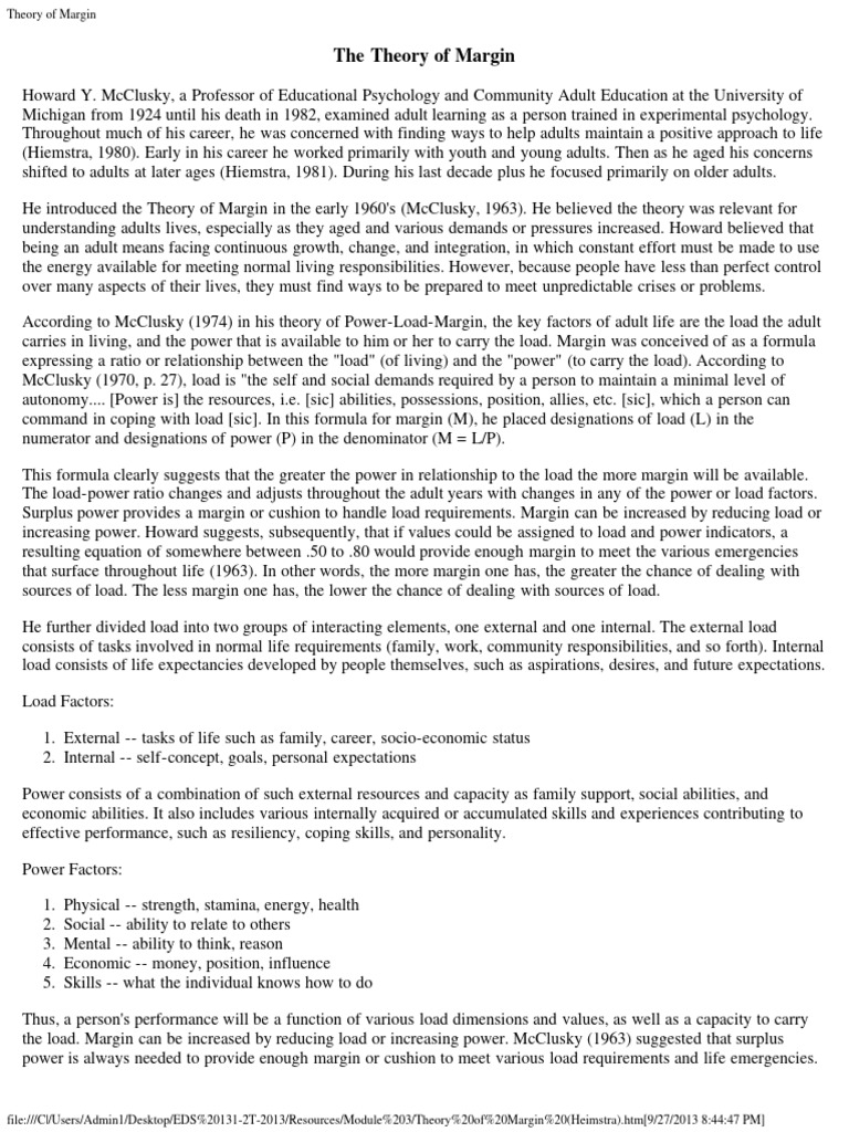 Hiemstra (2002) - Theory of Margin. | PDF | Learning | Theory