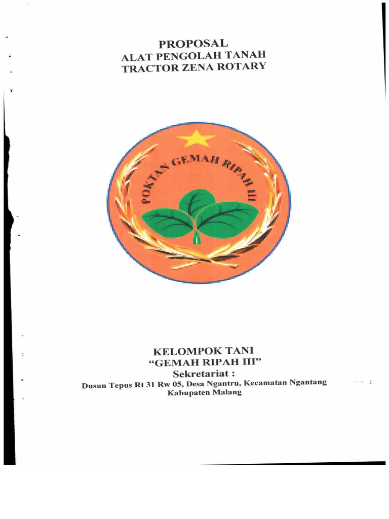Contoh Proposal Poktan Cultivator | PDF