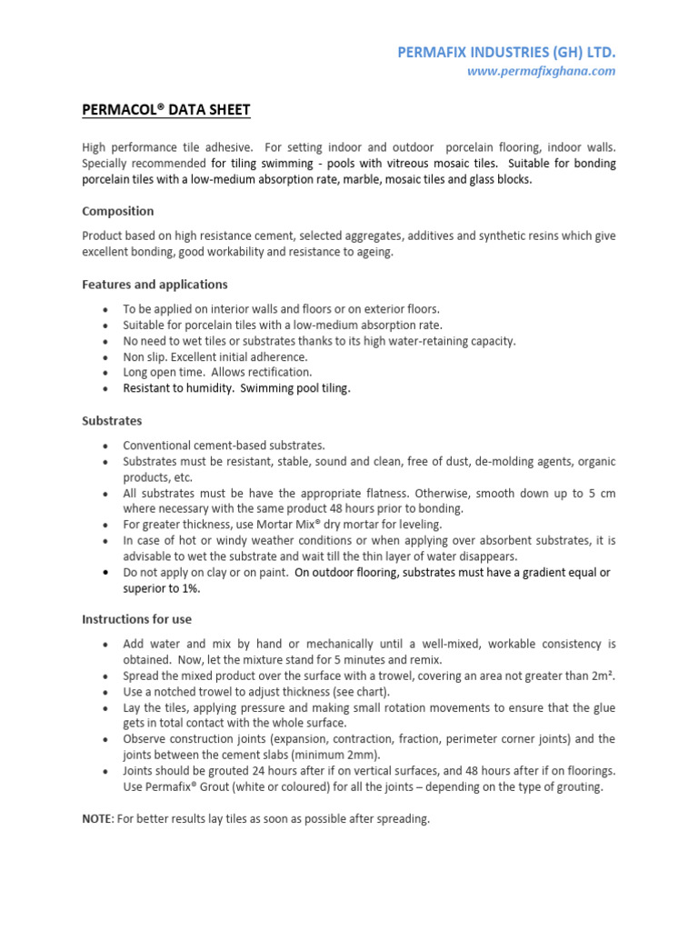 Permacol | PDF | Flooring | Tile