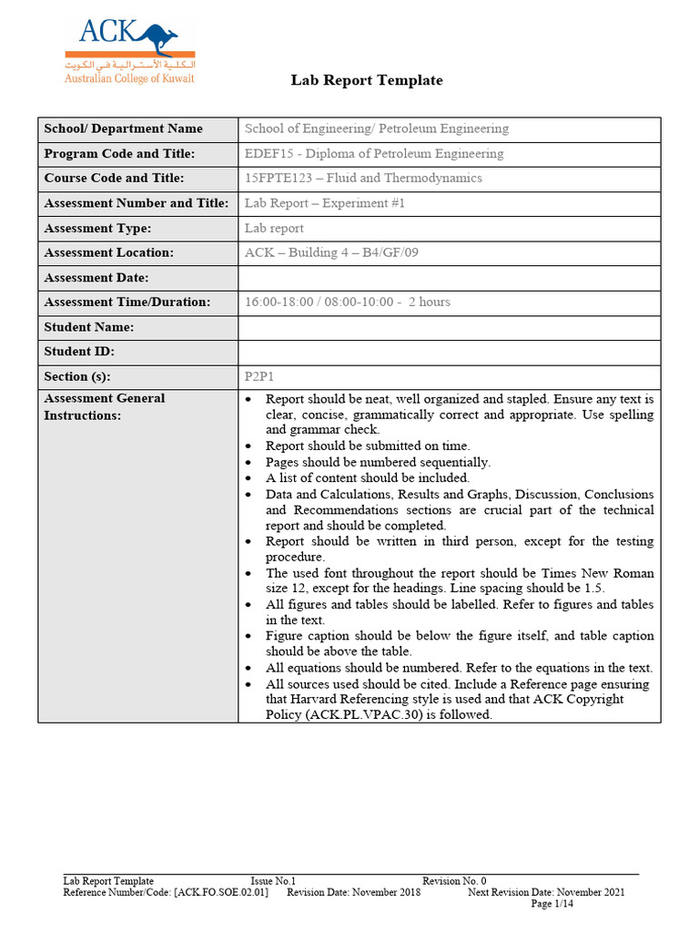 Bernoulli's Equation Lab Report | PDF | Fluid Dynamics | Fluid Mechanics