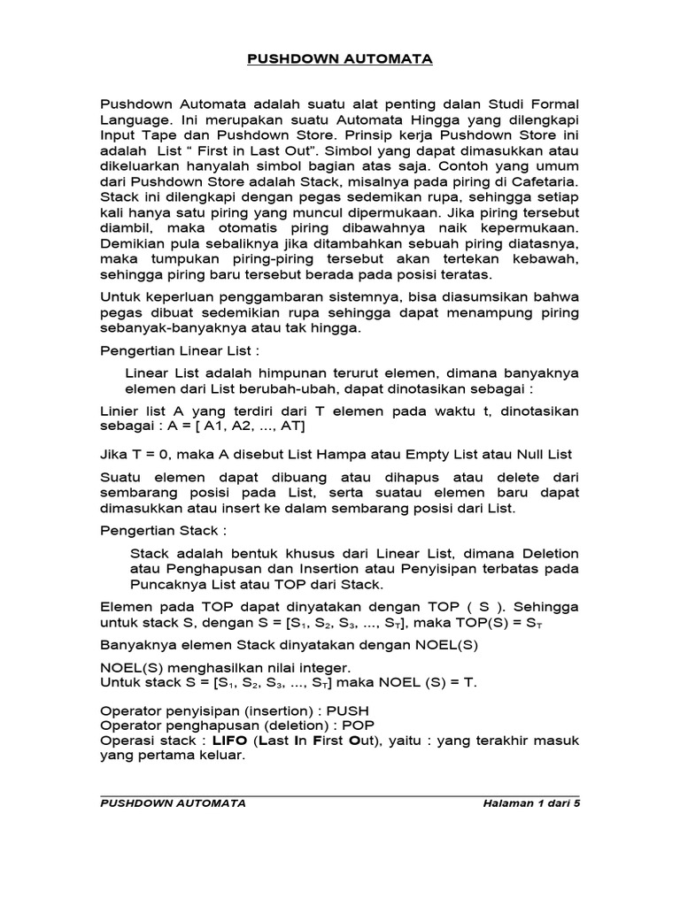 Pushdown Automata | PDF