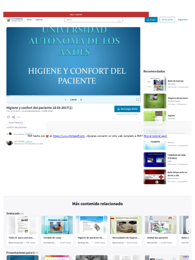 Es Slideshare Net Cecivallejo14 Higiene y Confort Del Paciente 18 0320171 From Action Save | PDF ...