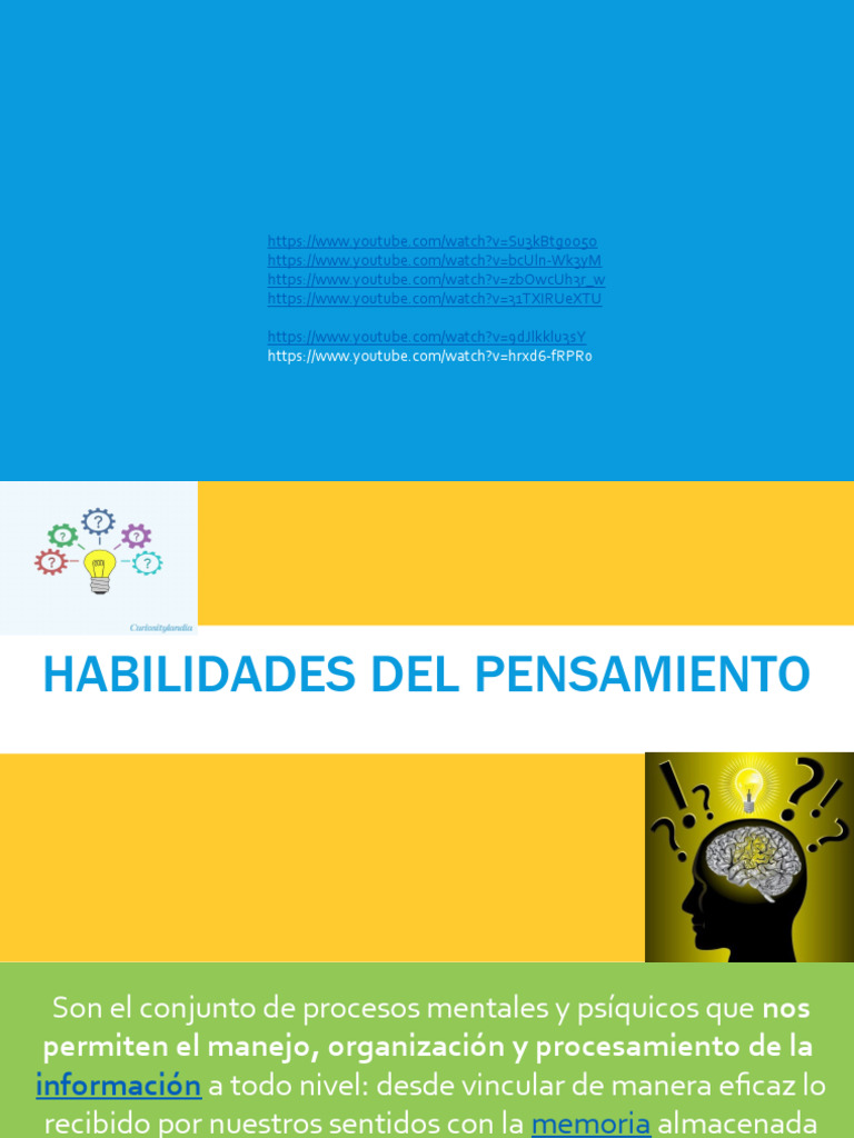 Habilidades Del Pensamiento | PDF
