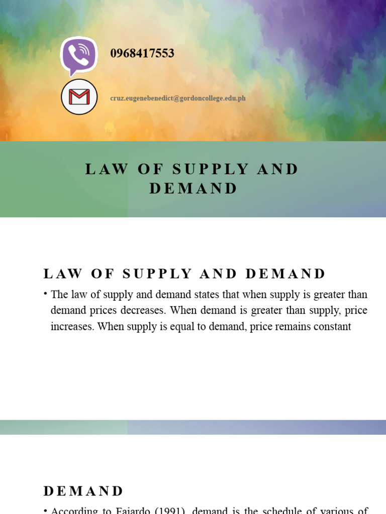 Law of Supply and Demand REVISED | PDF | Demand | Demand Curve
