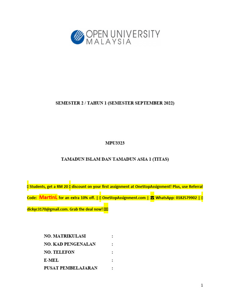 Mpu3323 Titas 1 | PDF