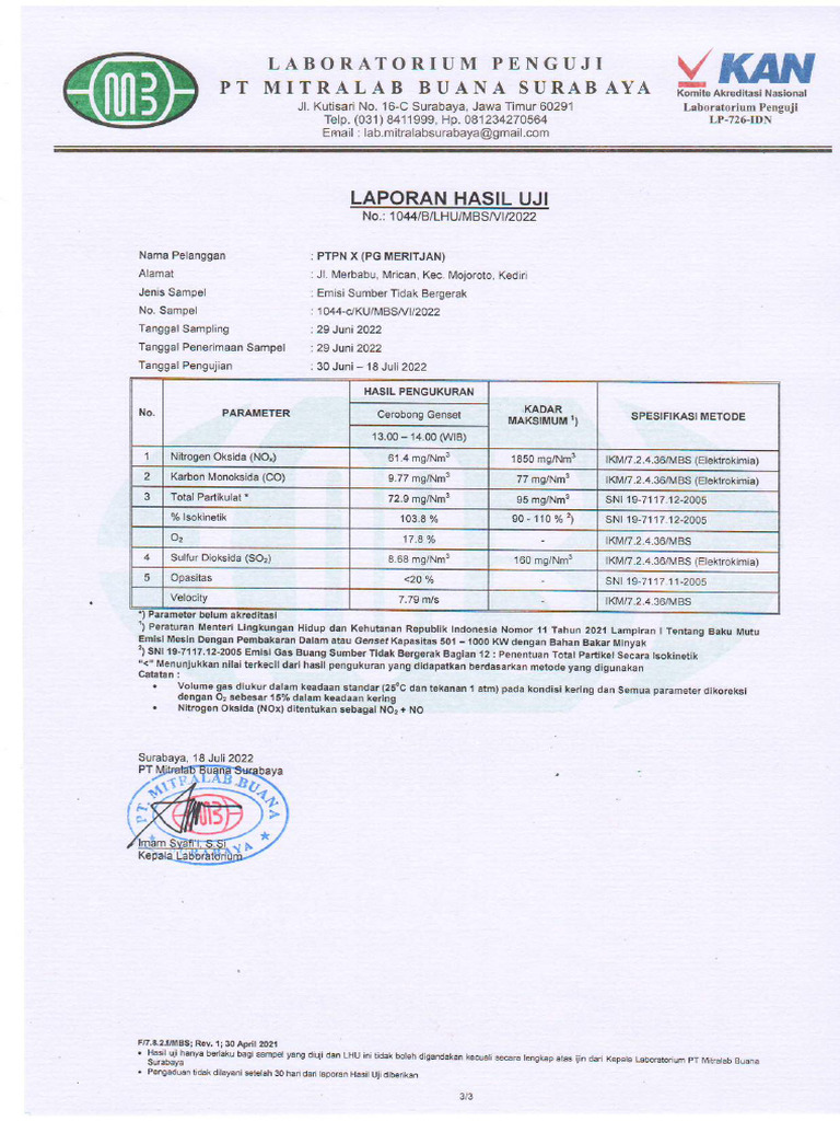 Cerobong Genset | PDF