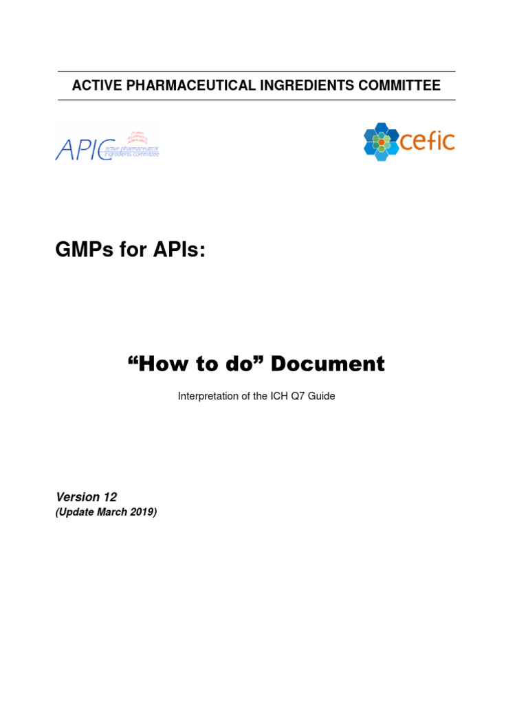"How To Do" Document - ICH Q7 How To Do Version12 19mar2019 | PDF ...