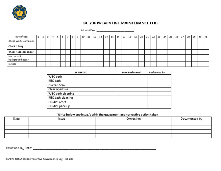 Maintenance Log for Technicians | PDF