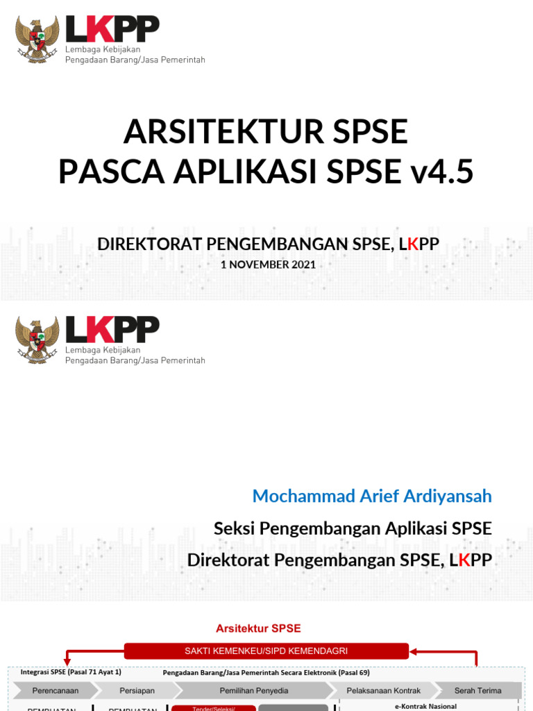 (Mochammad Arief Ardiyansah) Arsitektur SPSE - Pasca Aplikasi SPSE v4.5 | PDF
