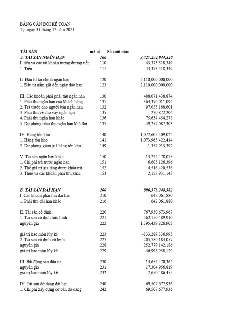 Báo Cáo Tài Chính DHG 2021 | PDF