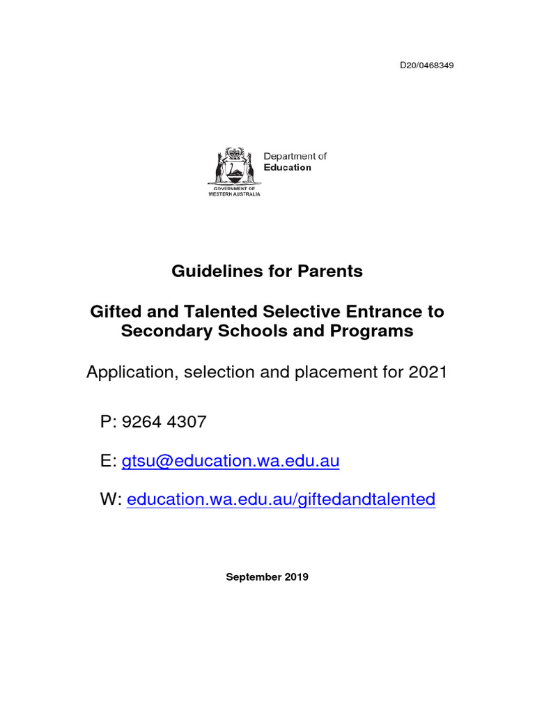 GATE Guidelines For Parents | PDF | Child Custody | Gifted Education