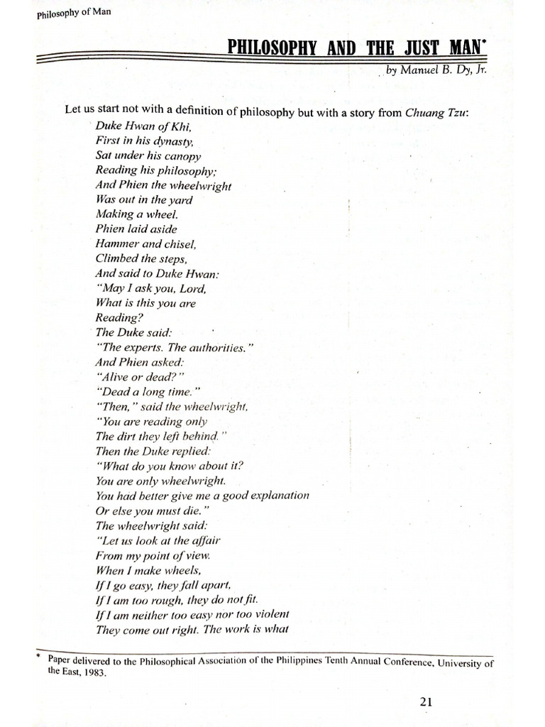 Philosophy and The Just Man | PDF
