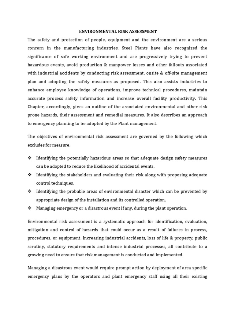 Environmental Risk Assessment | PDF | Personal Protective Equipment ...