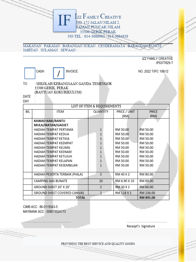 Invoice Khemah | PDF | Business Documents | Accounting
