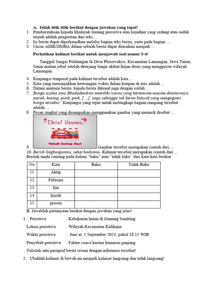 Soal PTS Kelas Viii 2023 | PDF | Kajian Bahasa Asing