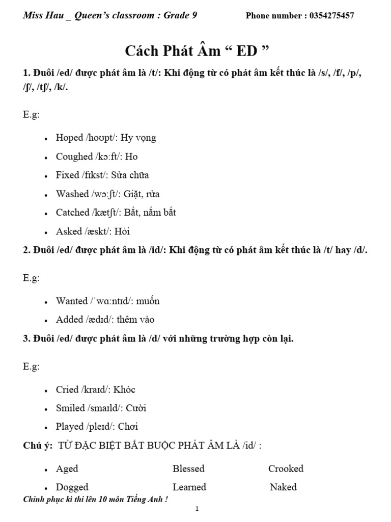 Cách Phát Âm Ed Codapan | PDF