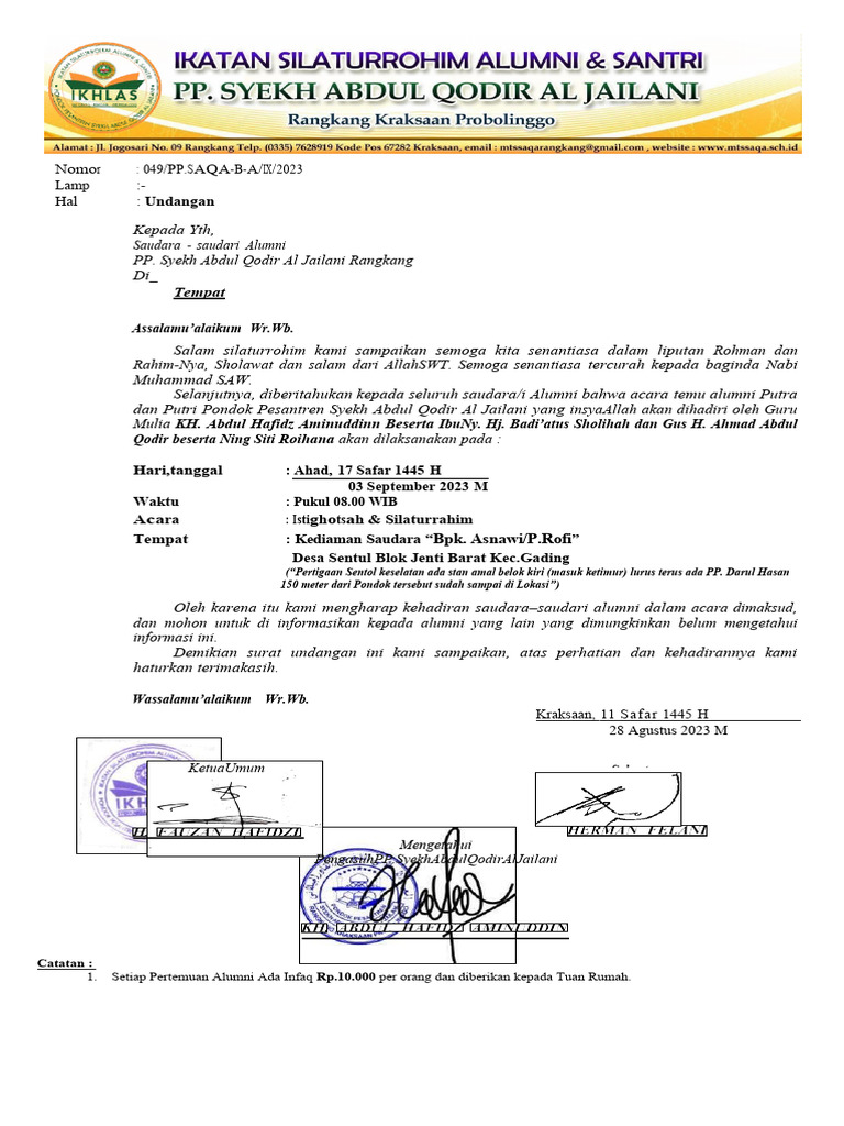 Undangan Pertemuan Alumni.2 | PDF