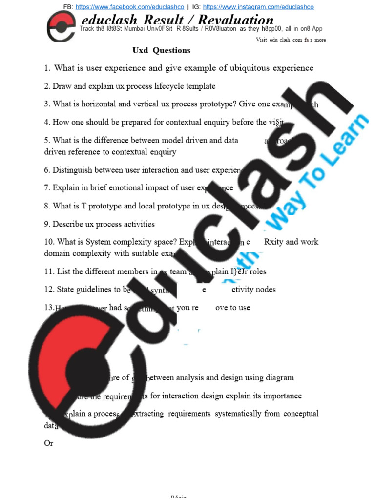 Uxd Question Bank | PDF | Design | Information Science