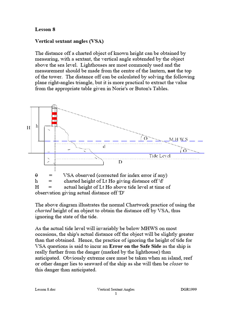 Lesson 8 VSA | PDF | Tide | Angle
