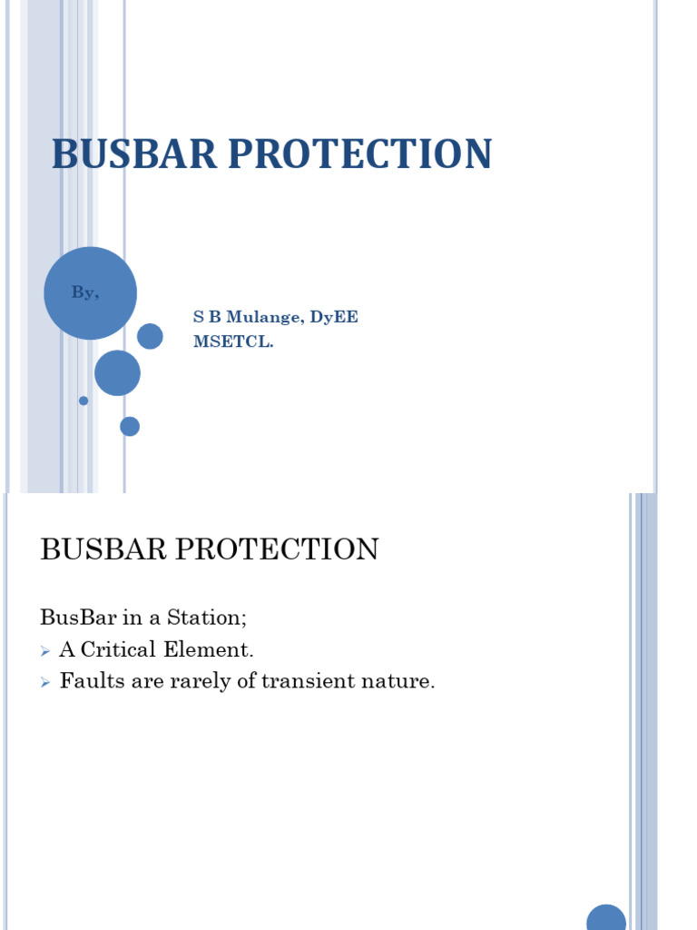 BusBar Protection | PDF | Transformer | Materials Science