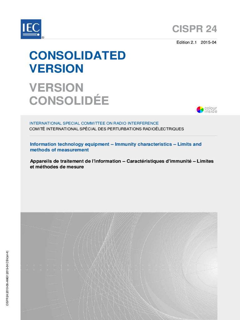 Cispr 24-2015 | PDF | International Electrotechnical Commission ...