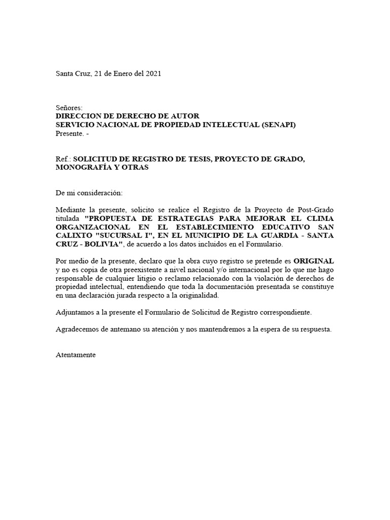 Modelo-Carta (1) SENAPI | PDF