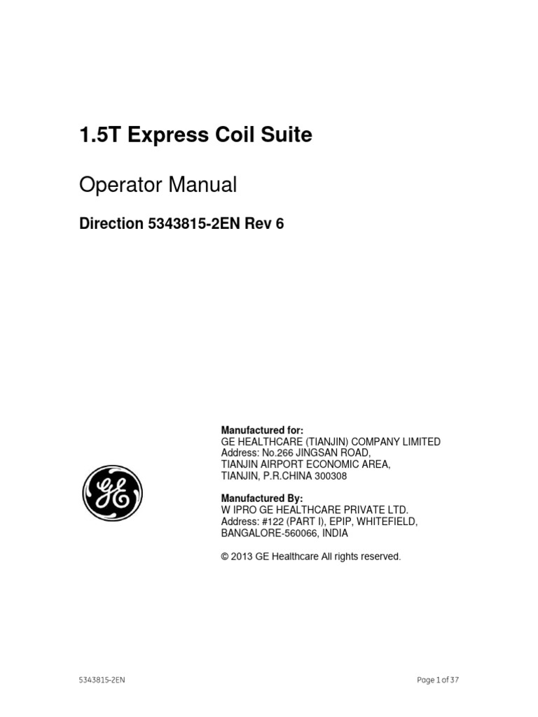 1.5T Express Coil Suite Operator Manual Direction 5343815-2EN Rev 6 ...