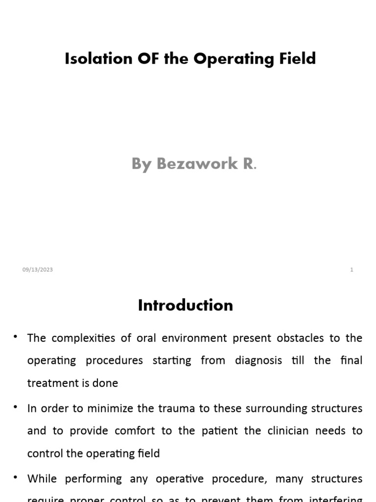 Isolation Methods in Operative Dentistry | PDF | Mouth | Dentistry Branches