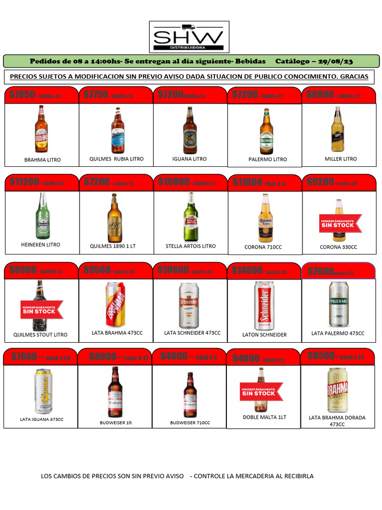 Catalogo BEBIDAS 29-08 | PDF | Bebida | Fruta