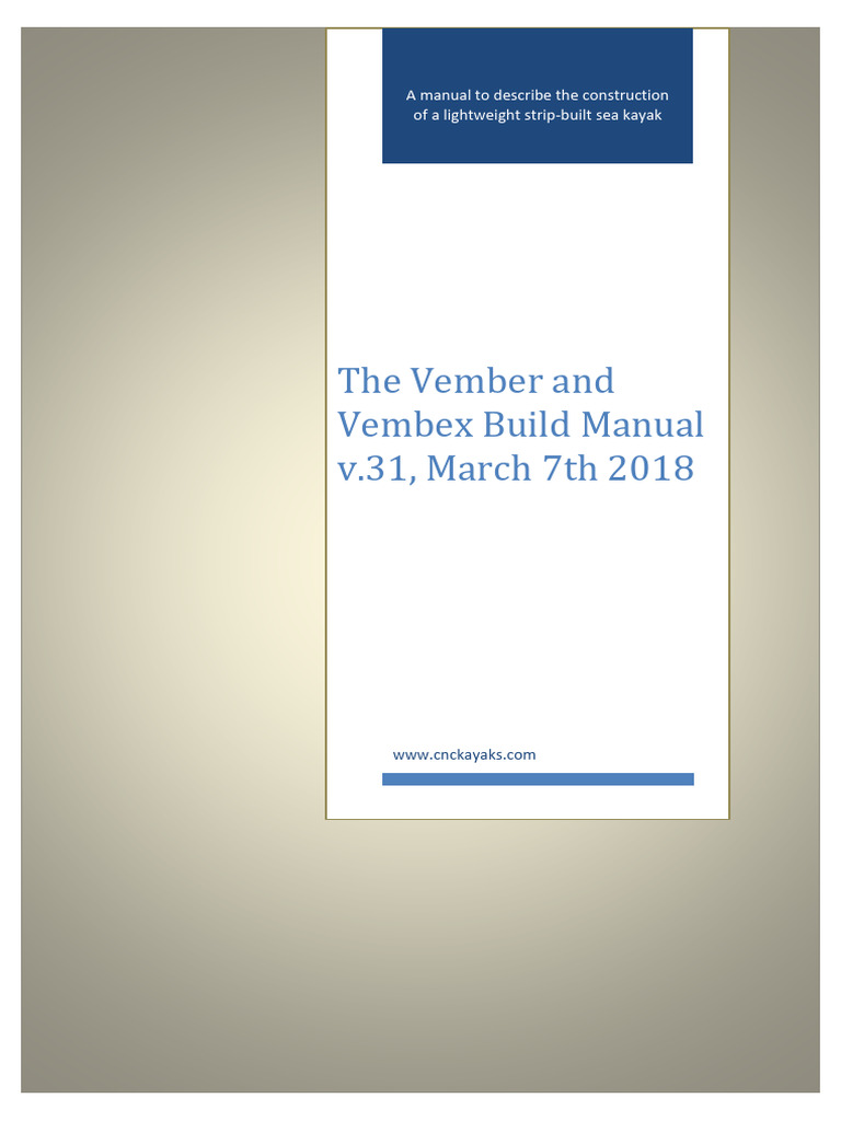 v31 Vember & Vembex Build Manual | PDF | Kayak | Hull (Watercraft)