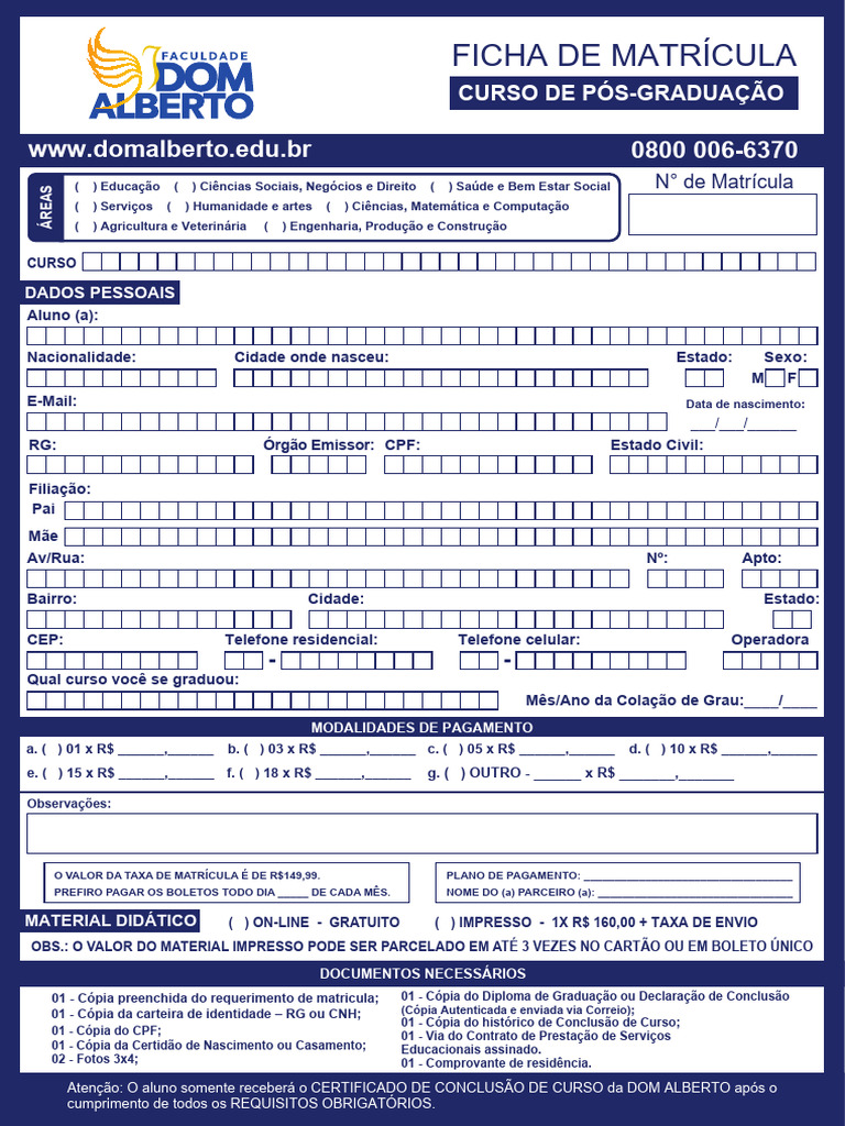 Ficha de Matricula | PDF