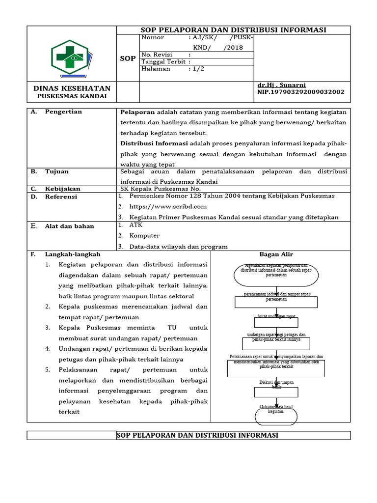 Sop Pelaporan Dan Distribusi Informasi | PDF