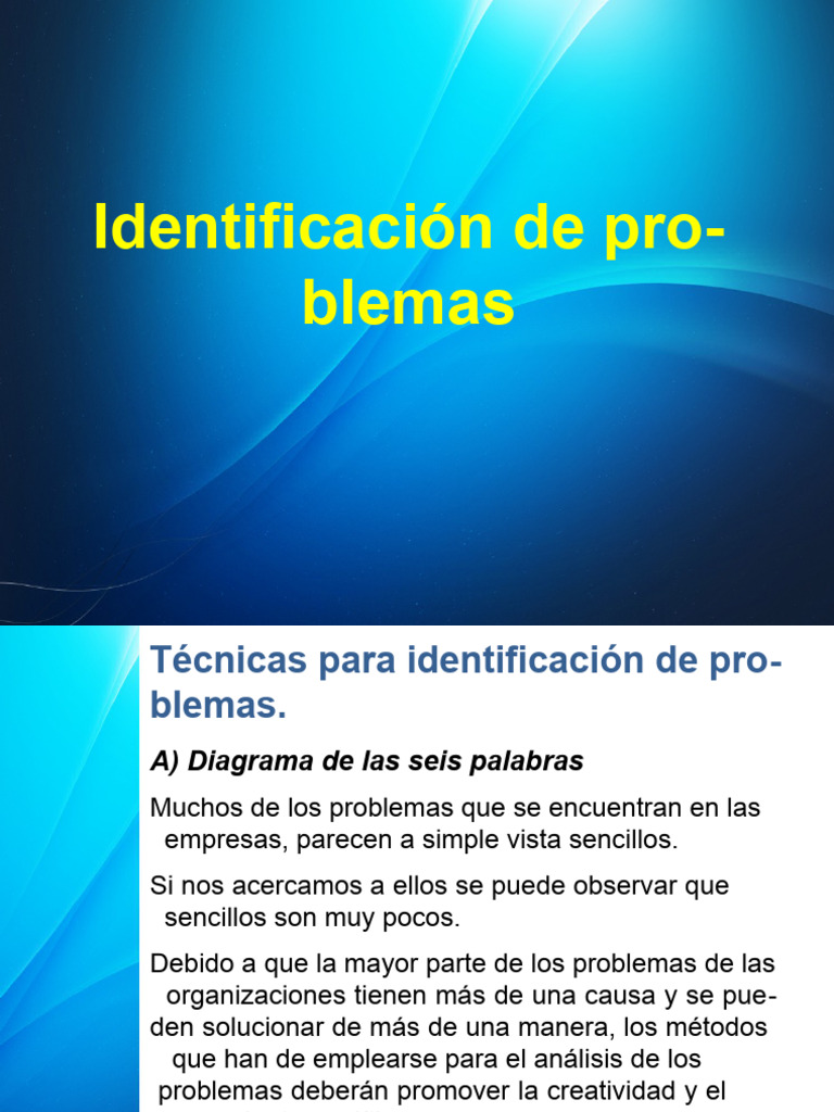 Identificación de Problemas | PDF
