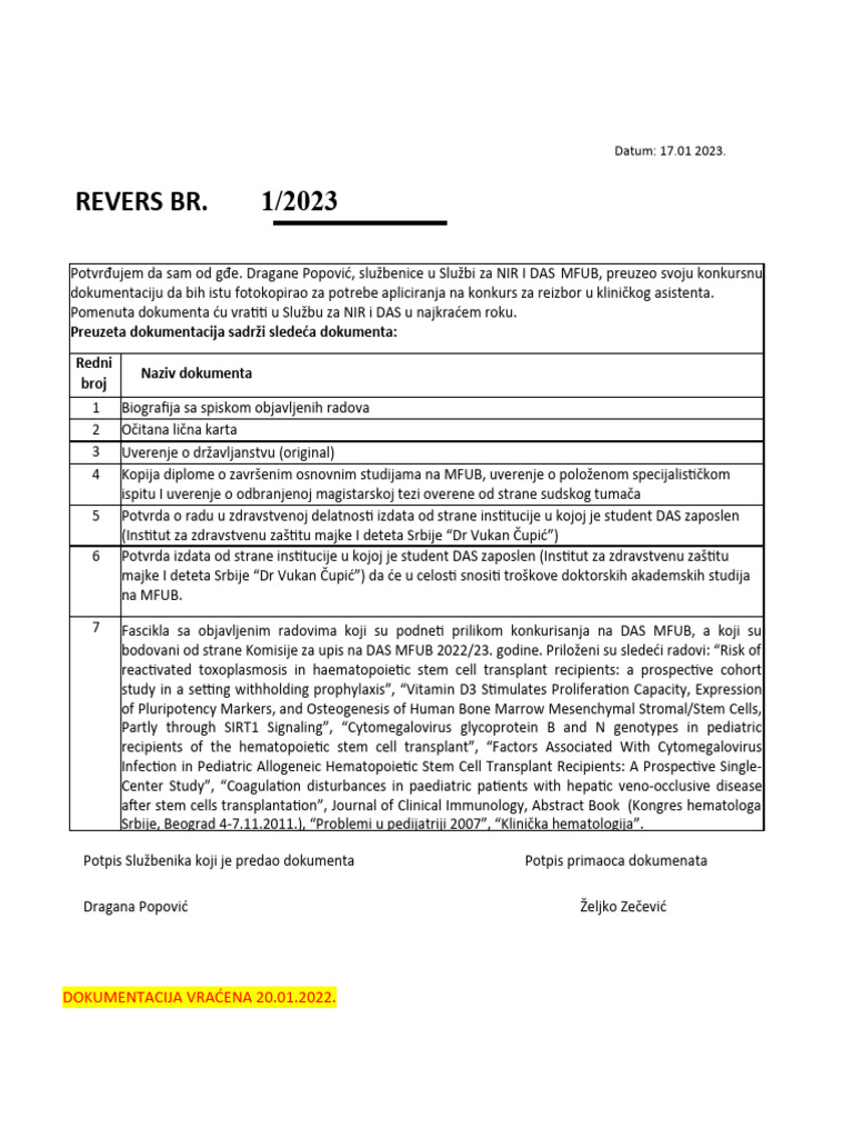 Revers Template | PDF