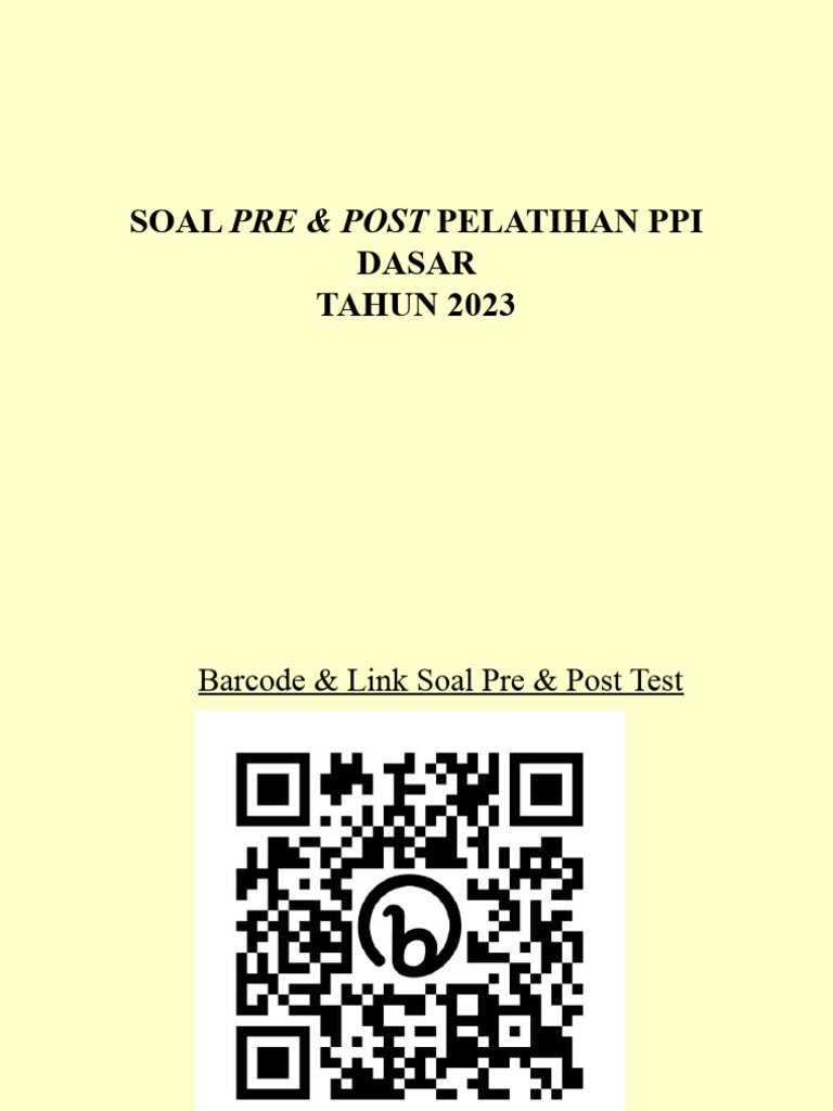 Soal Pre & Post Pelatihan Ppi Dasar | PDF