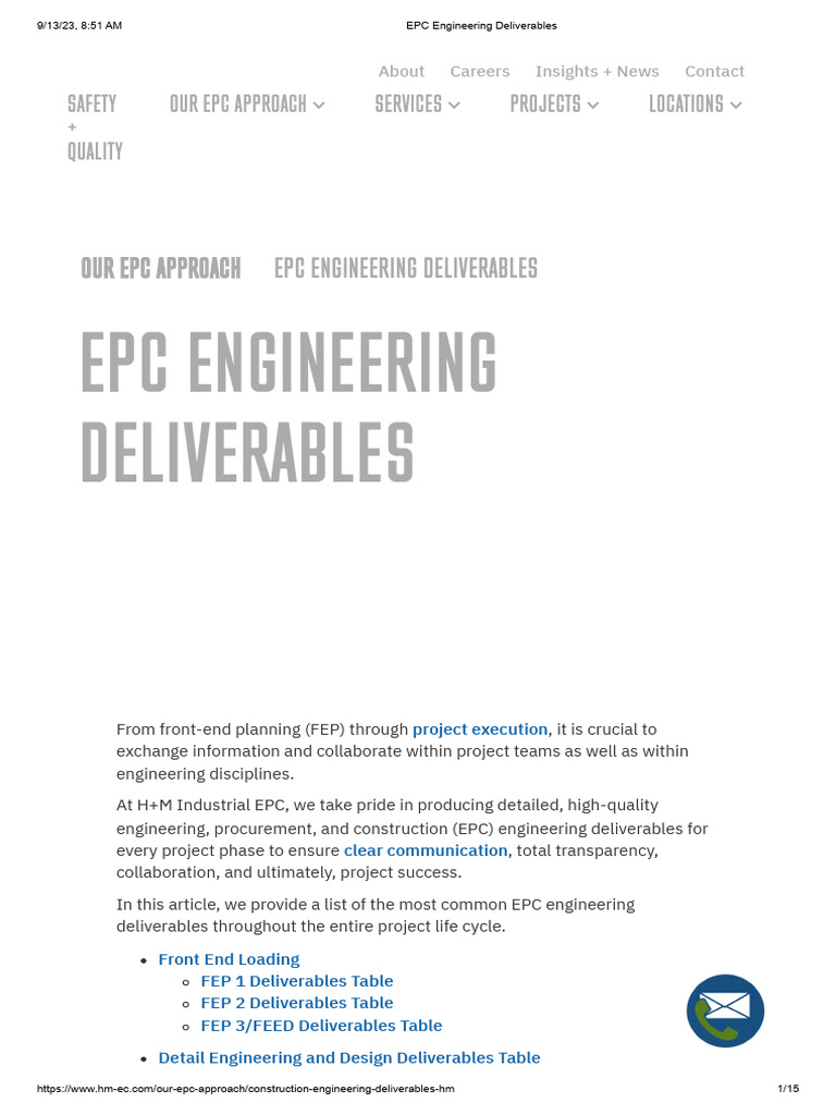EPC Engineering Deliverables | PDF | Project Management | Economies