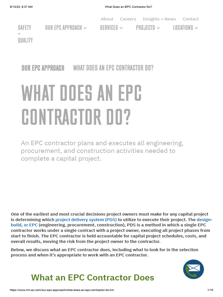 What Does An EPC Contractor Do | PDF | Project Management | Procurement